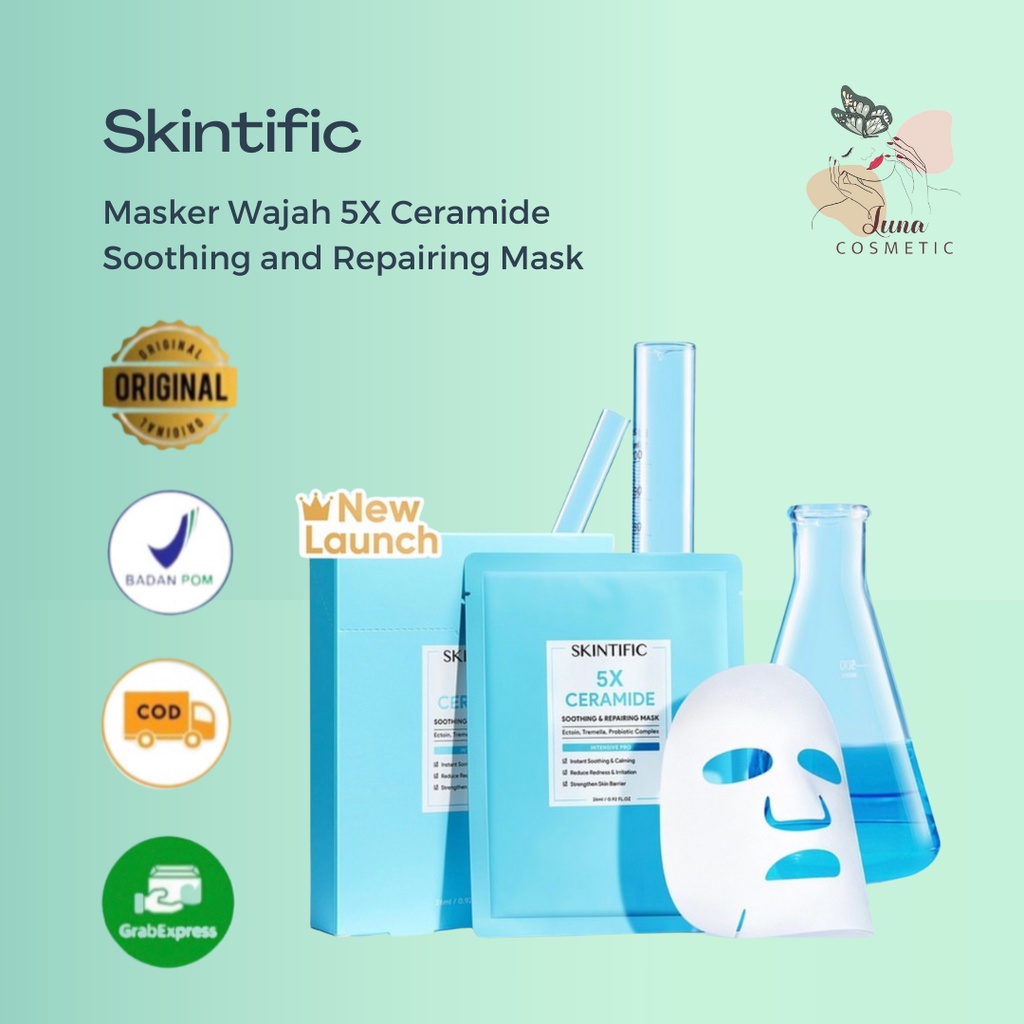 Jual SKINTIFIC Masker Wajah 5X Ceramide Soothing and Repairing Mask ...