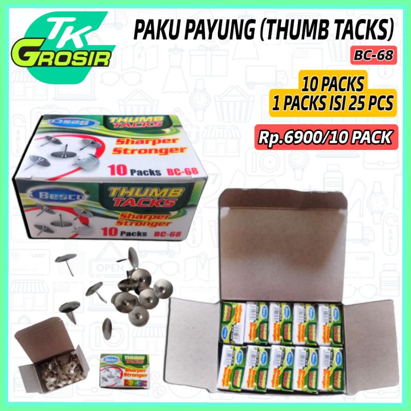 Jual paku payung/pines thumb tacks/paku tindis termurah | Shopee Indonesia