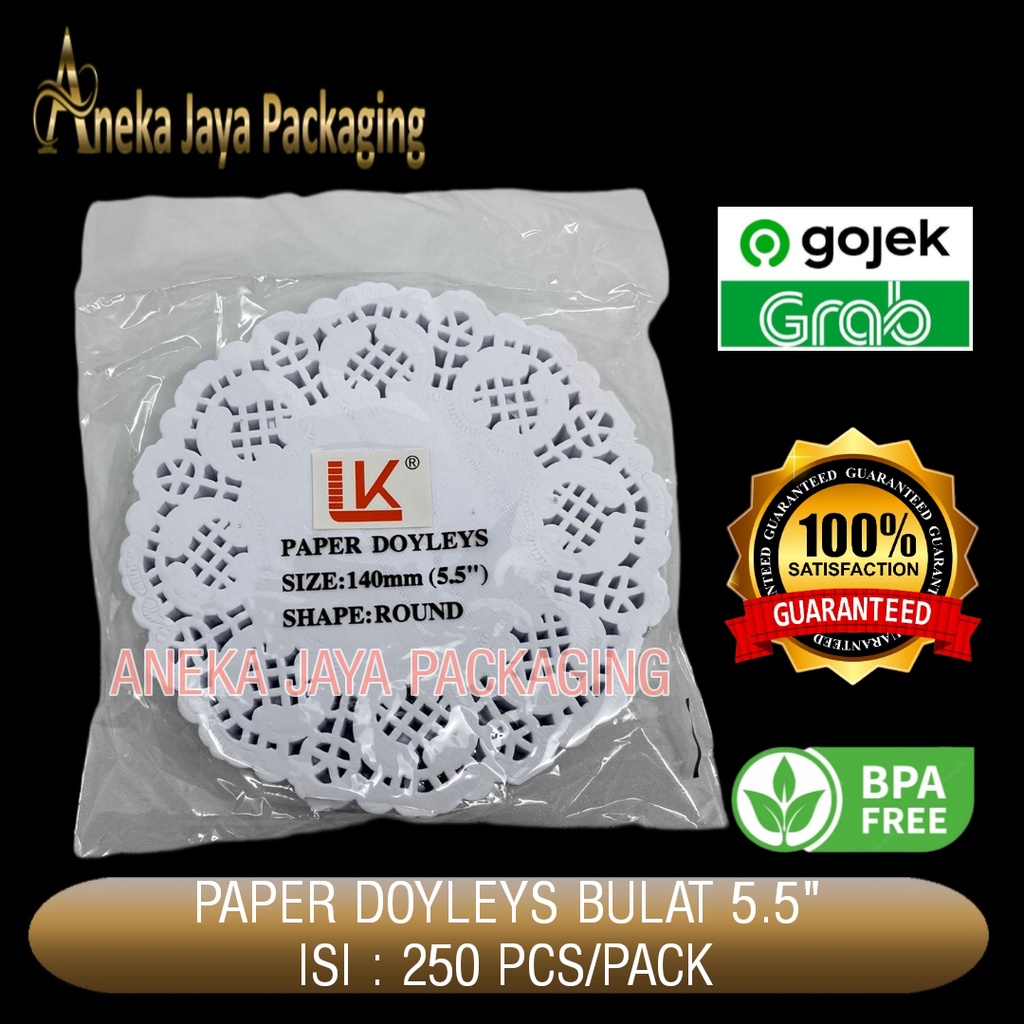 Jual Kertas Doyleys 5.5"(Putih-Bulat)/Doilies Paper Renda/Alas Toples ...