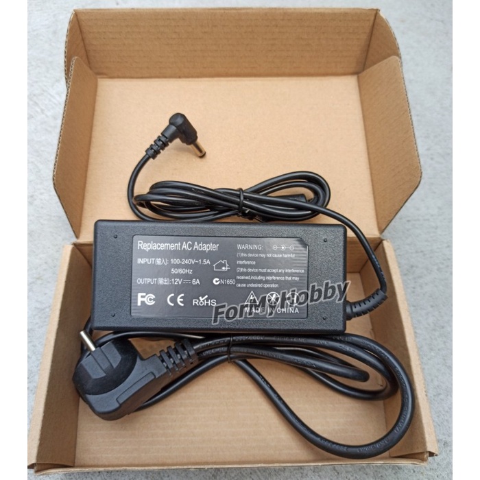 Jual Adaptor 12V 6A / Power Supply DC 12 Volt 6 Ampere Murni DC Premium ...