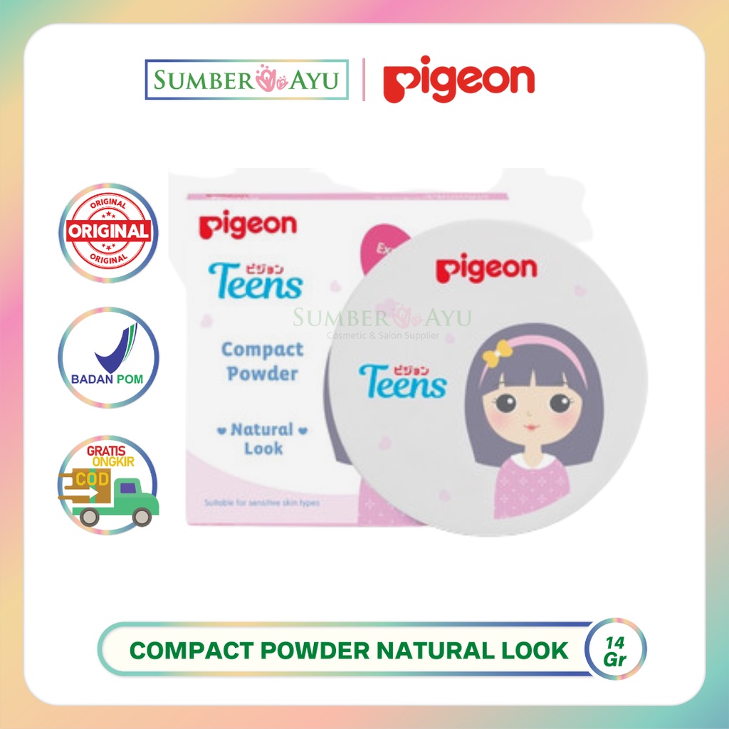 Jual Pigeon Compact Powder Natural Look | Shopee Indonesia
