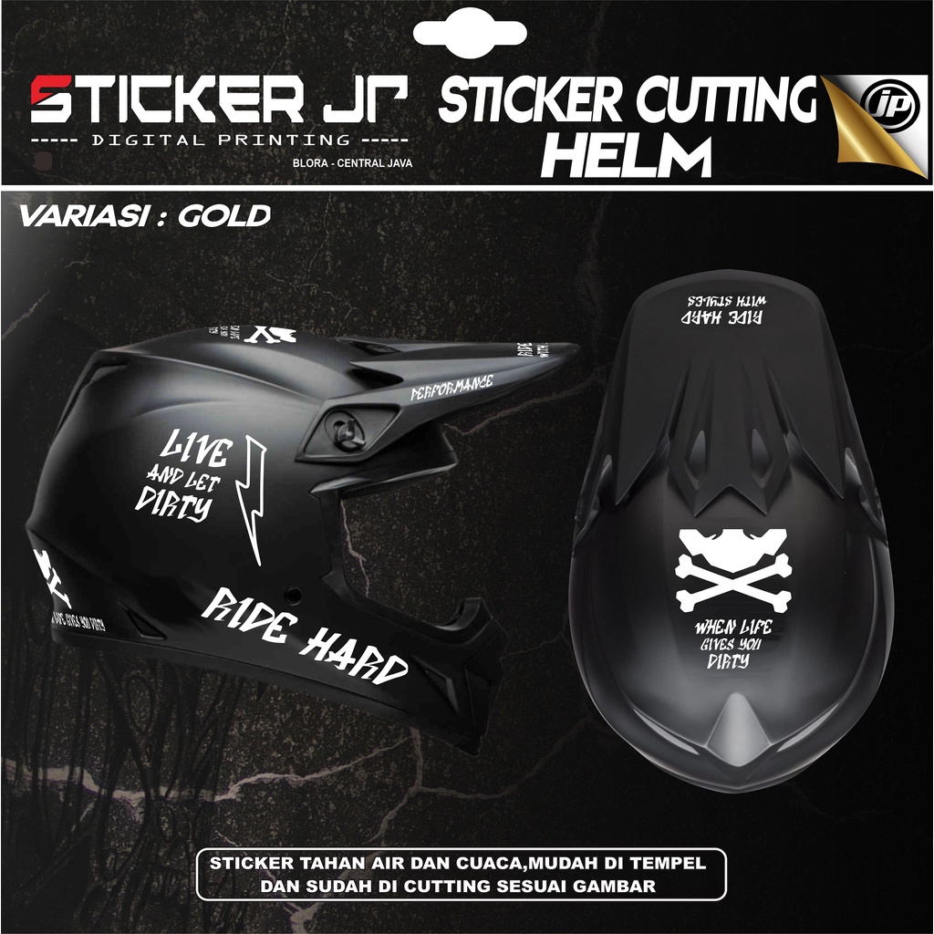 Jual Stiker Helm Cutting - Sticker Helm Trail/ Helm JPX Cross 1 Set ...
