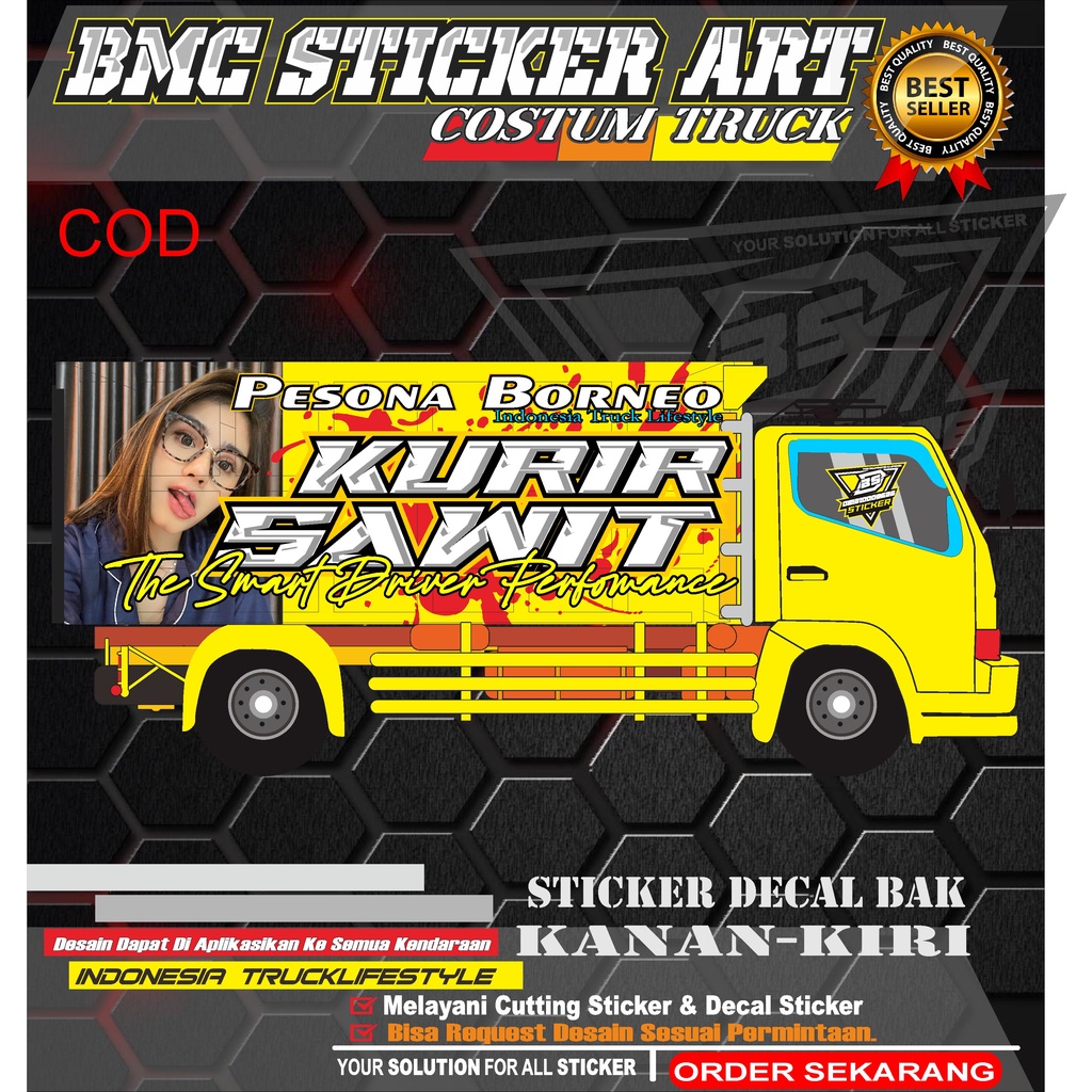 Jual STICKER DECAL BAK TRUCK KANAN-KIRI/DEKAL STIKER VARIASI BAK TRUCK ...