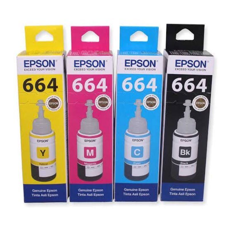 Jual Paket 1 Set Tinta Epson 664 L100, L110, L120, L200, L210, L220 ...