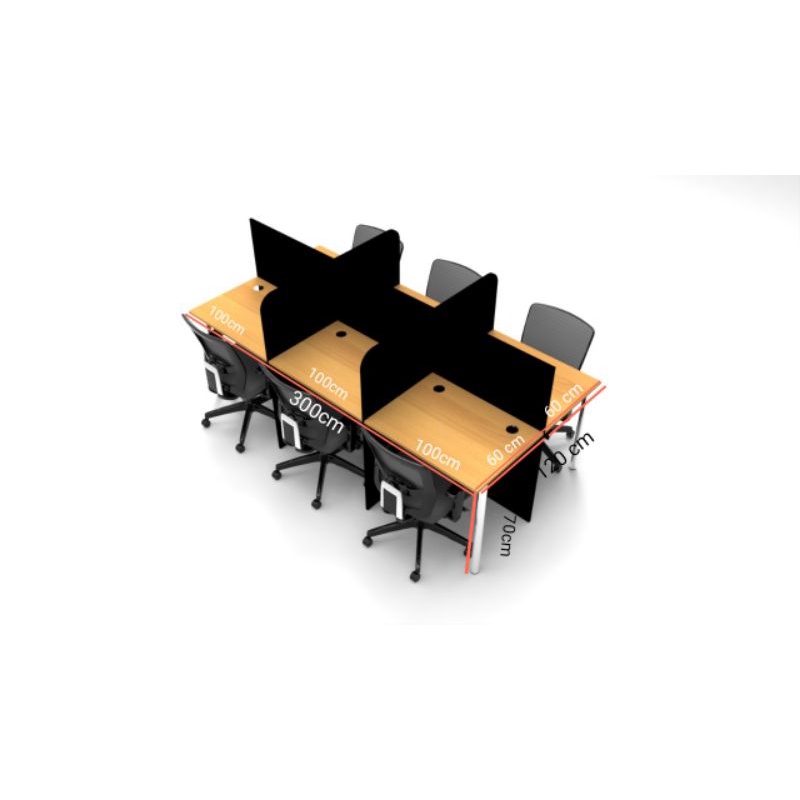 Jual Meja Kantor 4 /6orang staff Partisi Sekat /Meja kerja Baca Murah ...