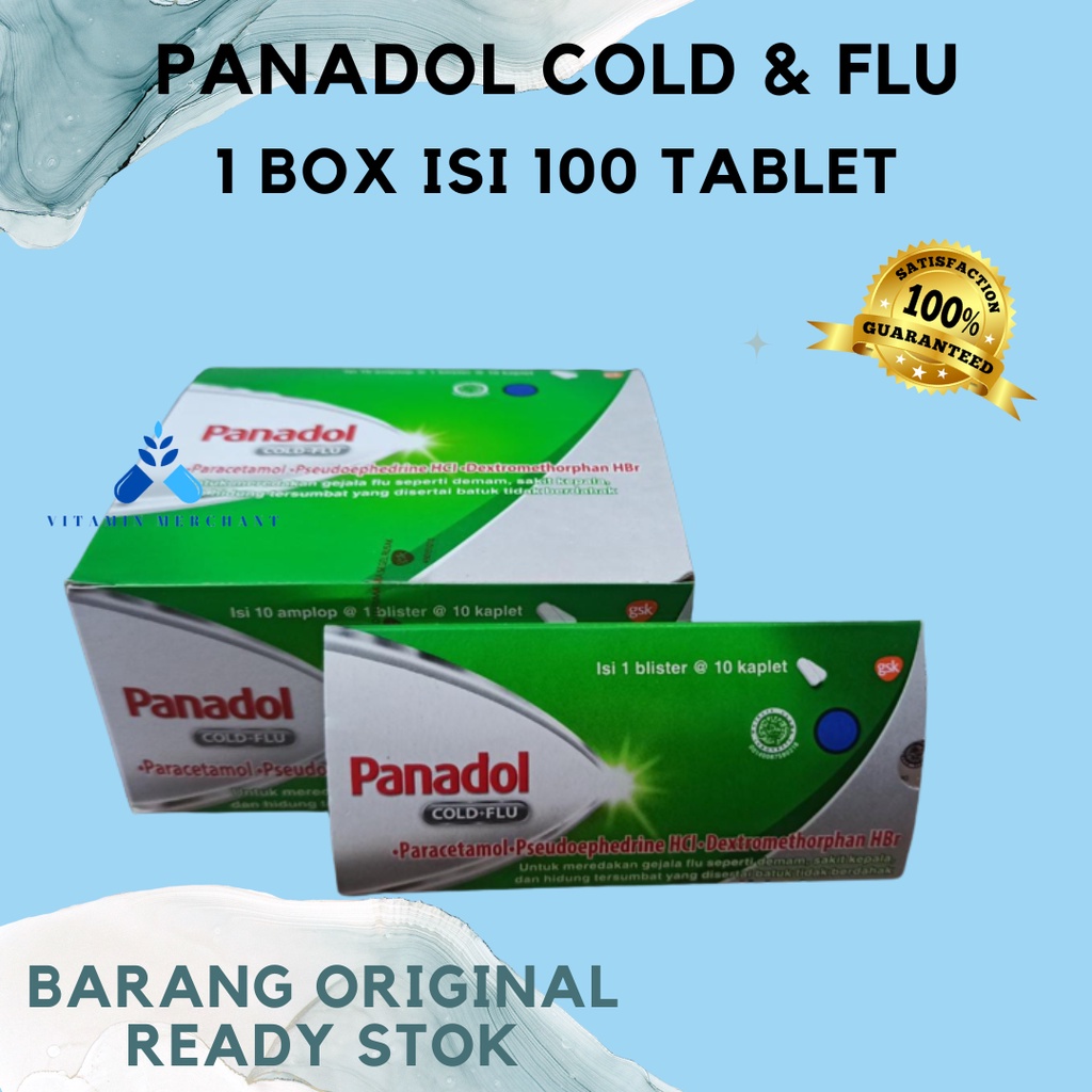 Jual Panadol Hijau Cold & Flu 1 Box isi 100 Kaplet Obat Original ...