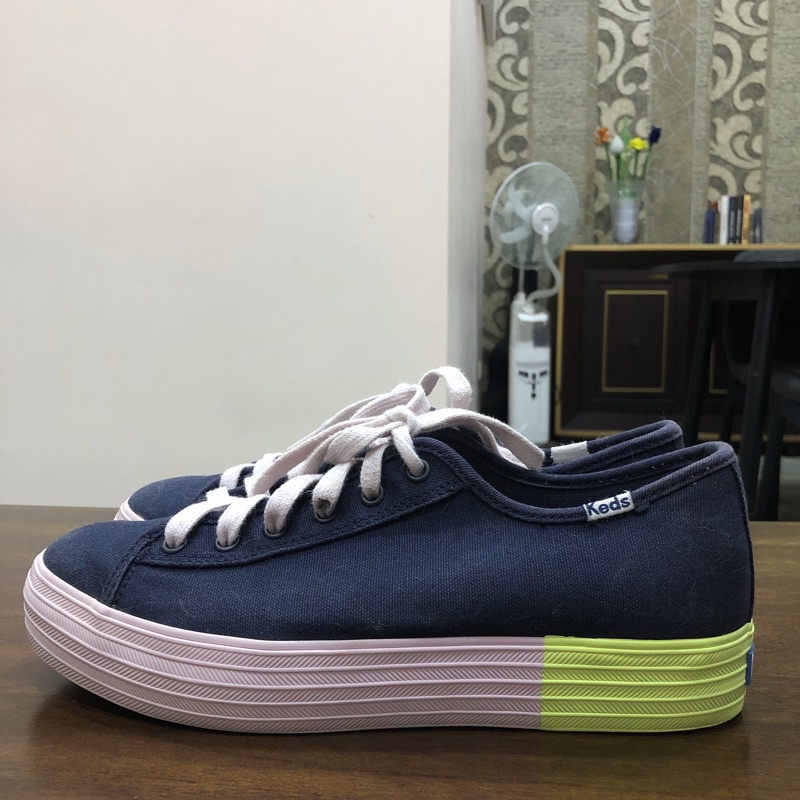 Jual SEPATU KEDS TRIPLE CANVAS BIRU | Shopee Indonesia