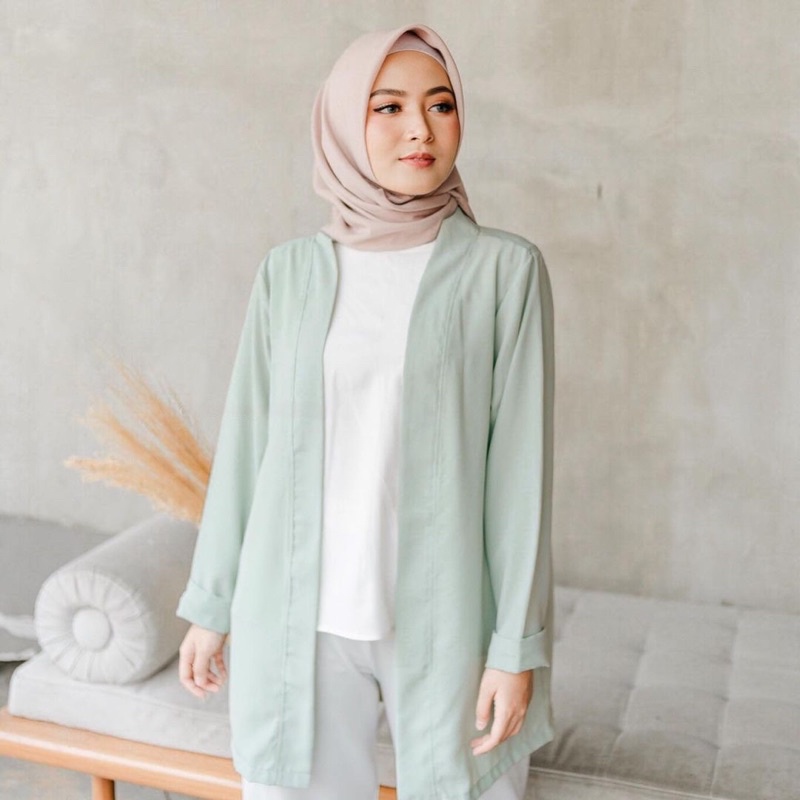 Jual Outer Basic Wanita Panjang Oversize Style Hijabers - Auter Jumbo ...