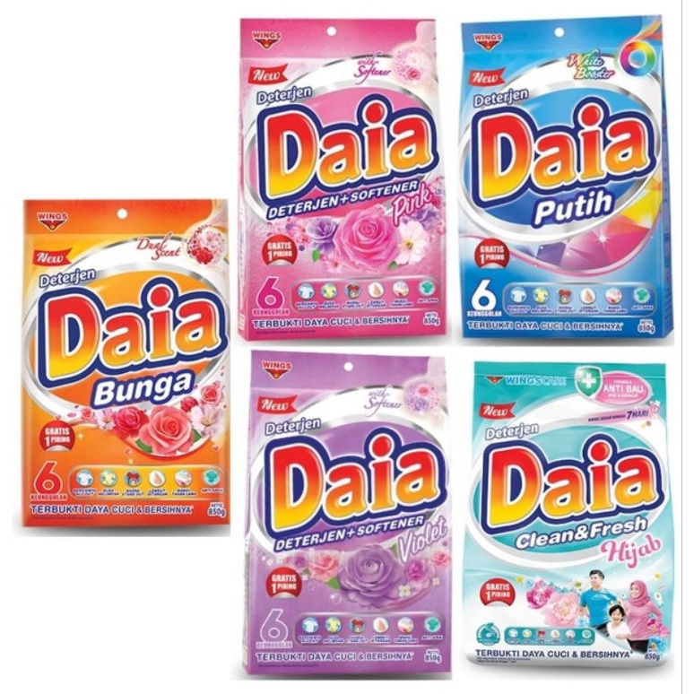 Jual Daia Deterjen Bubuk Bunga Putih Softener pink violet hijab bunga 800g | Shopee Indonesia