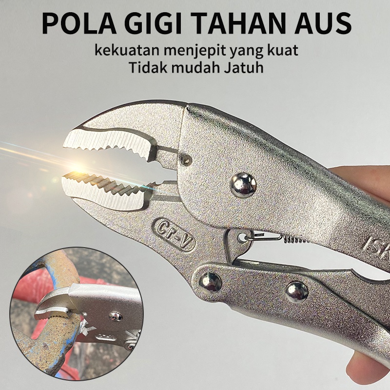 Jual ISKU Tang Jepit Buaya 7/10 Inch 225mm Tang Jepit Locking Plier ...