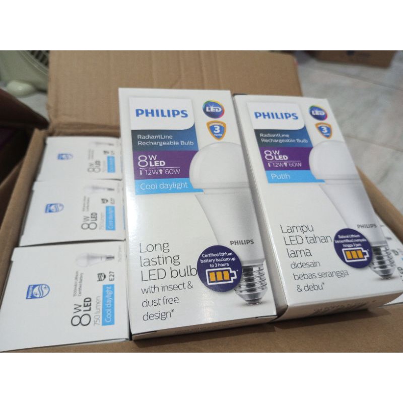 Jual Philips RadiantLine Rechargeable LEDBulb 8W/11w 6500K (emergency lamp) | Shopee Indonesia