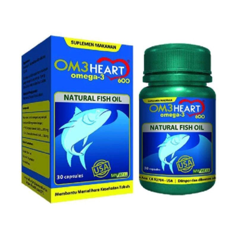 Jual Om3Heart Omega-3// Omega 3 suplemen makanan// Om3herat 1 botol isi ...