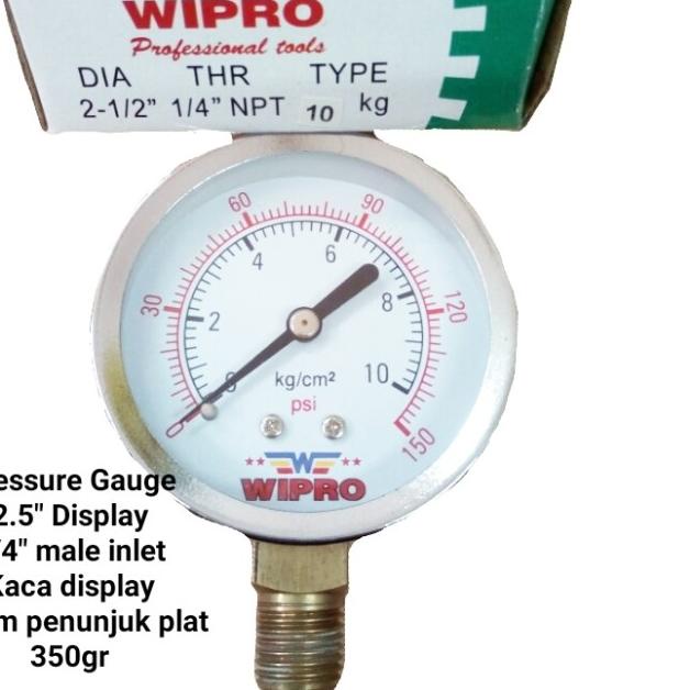 Jual WIPRO 10 Bar Meter tekanan Angin - Pressure Gauge - Manometer ...