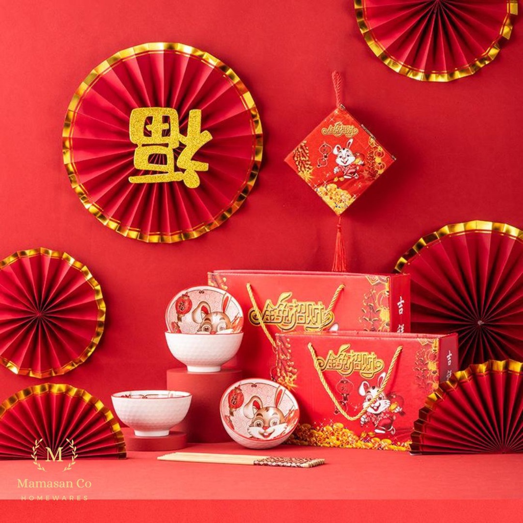 Jual Chinese Imlek 2 Ceramic & Chopsticks Gift Box MCHC1 | Gift Set ...