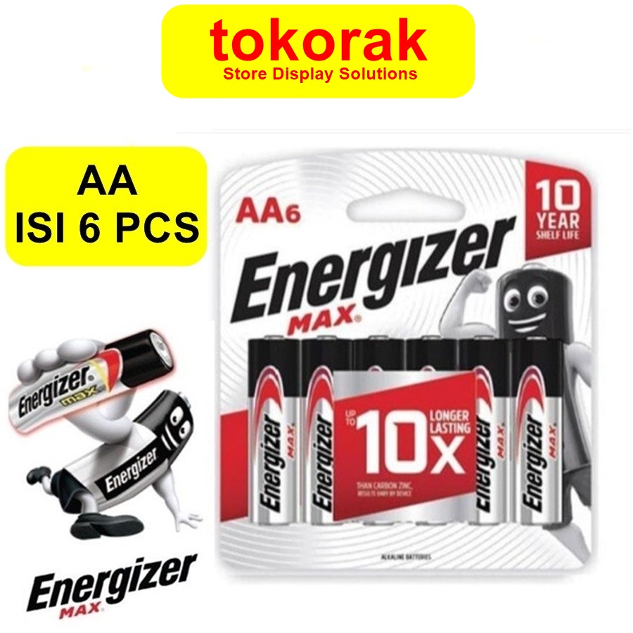 Jual BATERAI ENERGIZER MAX AA A2 ISI 6 PCS BATERE TAHAN LAMA BATU BATRE ...