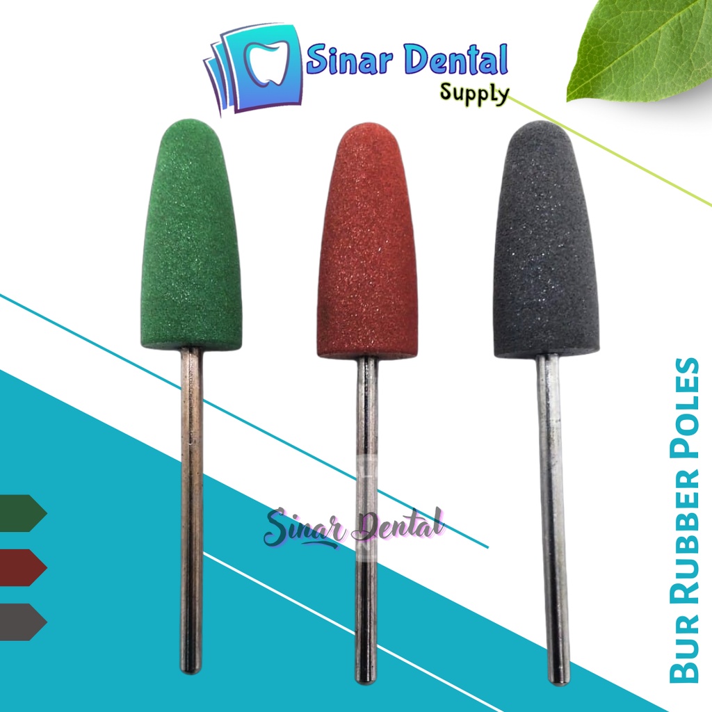 Jual DENTAL BUR RUBBER POLISH POLES ACRYLIC WARNA HIJAU,MERAH,ABU PER ...