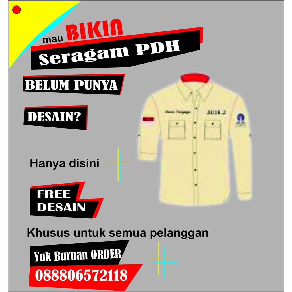 Jual SERAGAM KEMEJA PDL / PDH HITAM LENGAN PANJANG SERAGAM SRAGAM ...