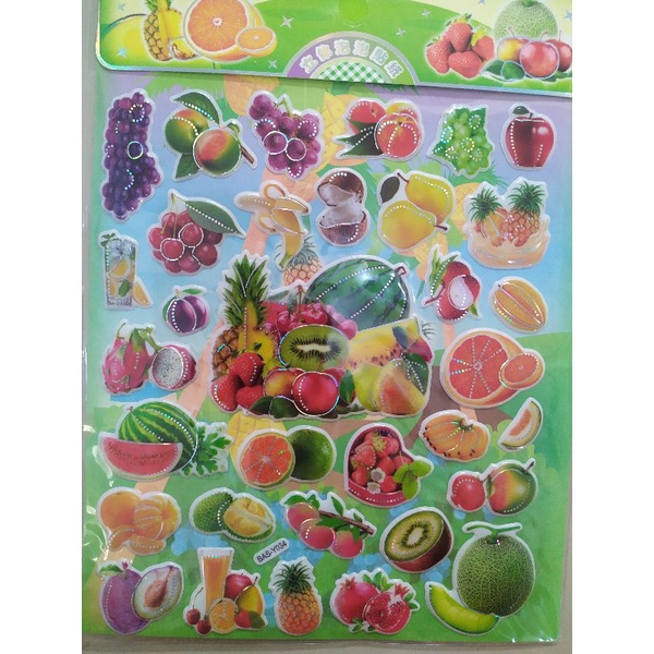 Jual Stiker timbul BUAH SAYUR 21x28cm | Shopee Indonesia