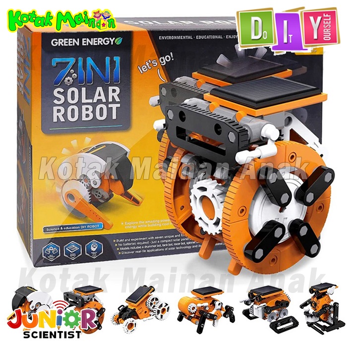 Jual Mainan Edukasi DIY Solar Robot 7 in 1 Science Robotik Transformer ...