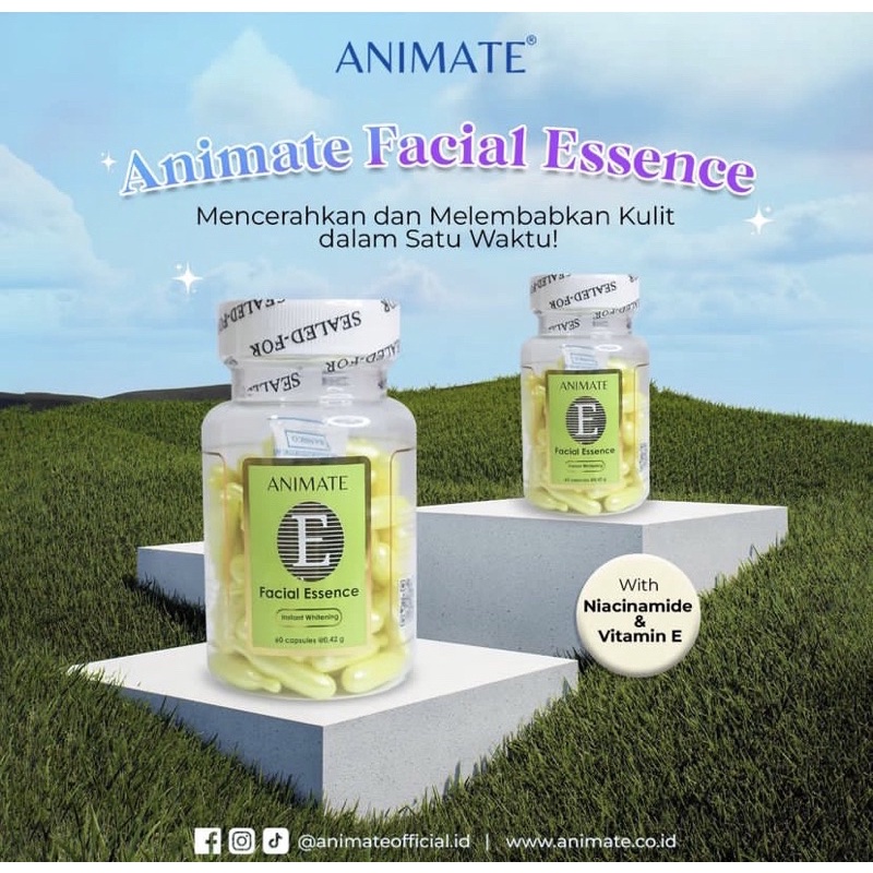 Jual BPOM ANIMATE FACIAL ESSENCE VITAMIN ISI 60 KAPSUL | Shopee Indonesia