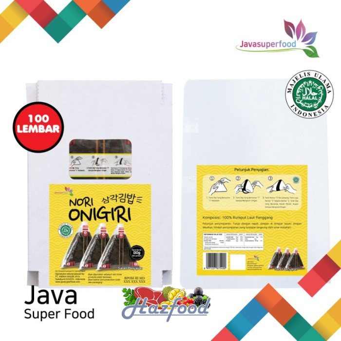 Jual Java Super Food Nori I Nori Wrapper Onigiri Triangle - 100 Lembar ...