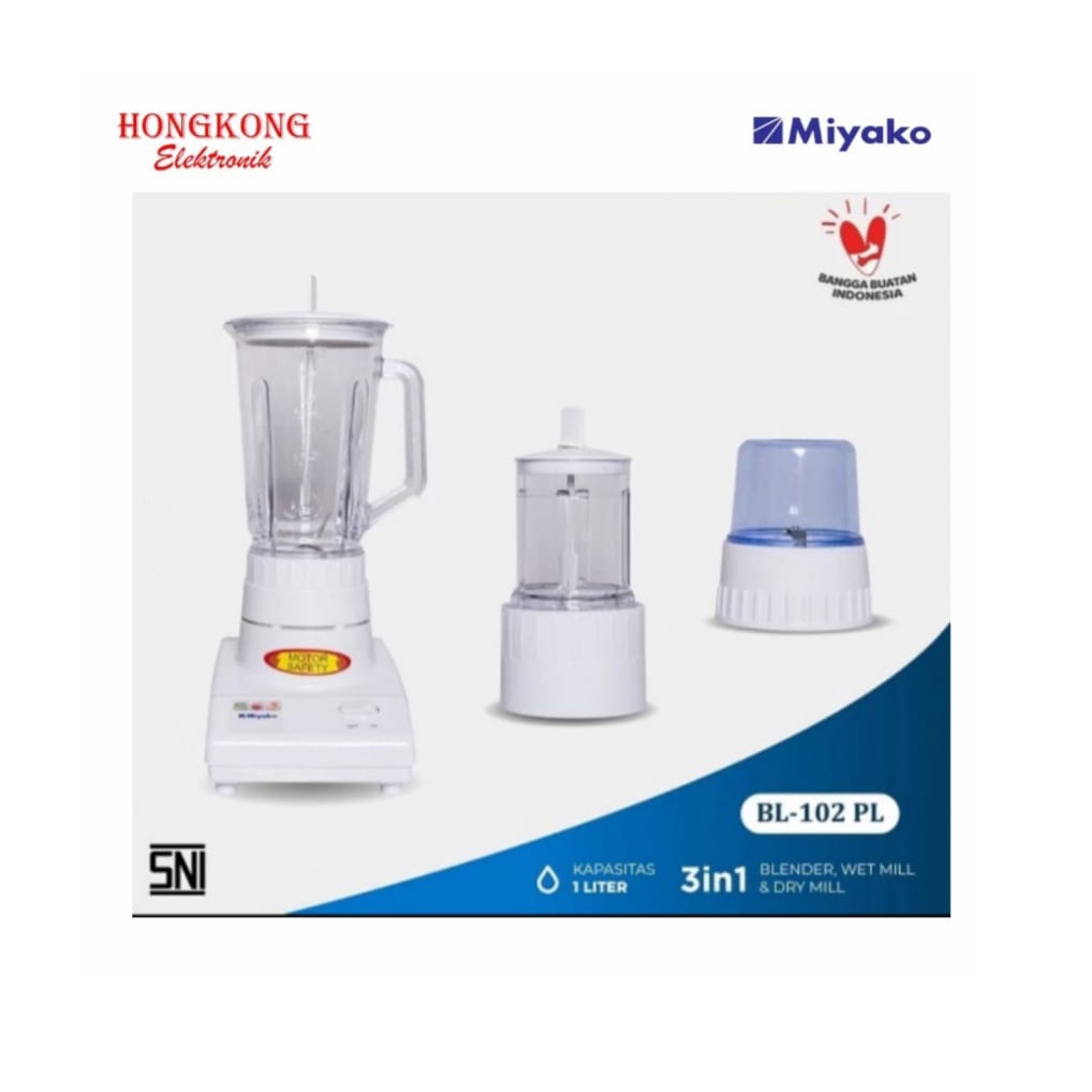 Jual Miyako Blender Plastik BL 102PL / BL 102 PL - [3in1] | Shopee ...