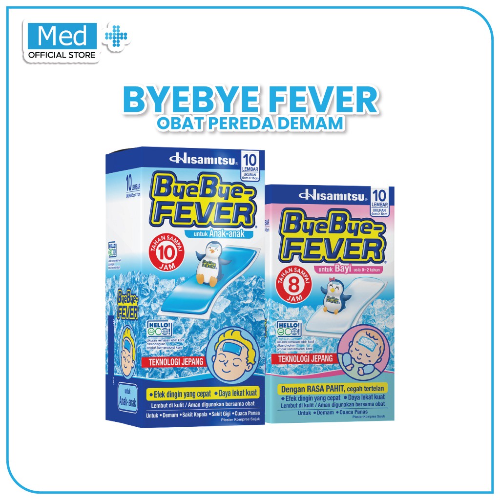 Jual Med+ Bye Bye Fever Penurun Panas 1 Sachet / Bye Bye Fever Anak ...