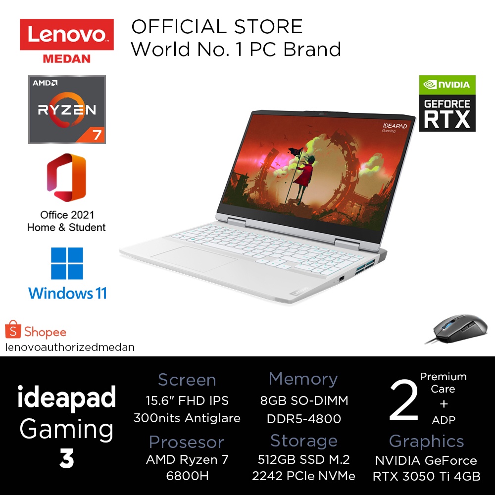 Jual LENOVO IP Gaming 3 15ARH7 7WID, Amd R7-6800H/8GB/512GB/RTX3050Ti ...