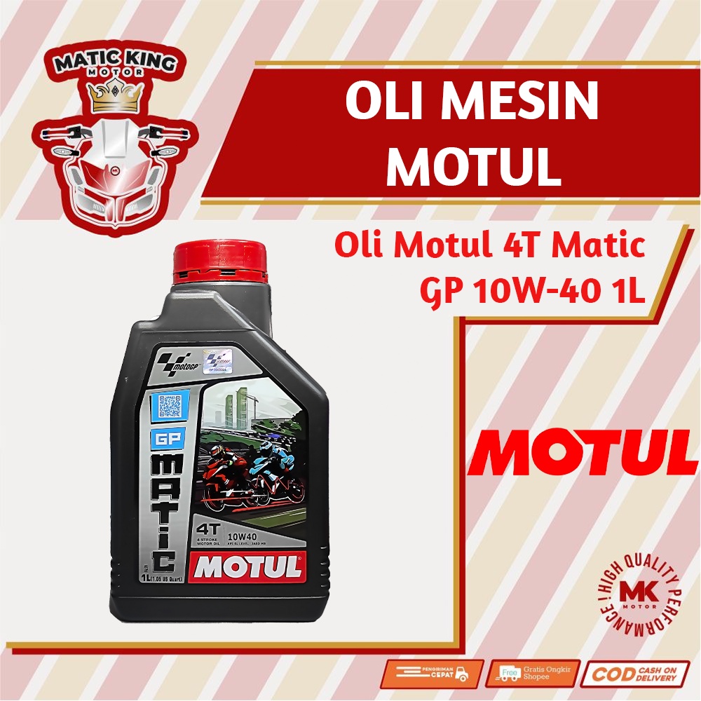 Jual Motul Oli Mesin GP Matic 10W-40 MB API SL MOTOR 4 Tak 1L | Shopee Indonesia