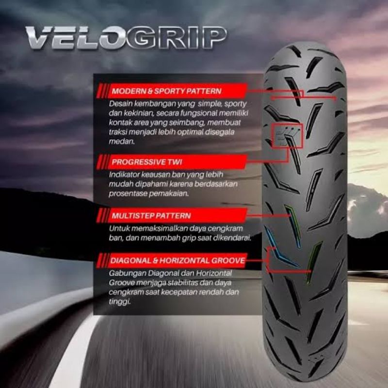 Jual Ban tubles FDR Velo Grip city go ring 12 100/90-12 110/90-12 ...