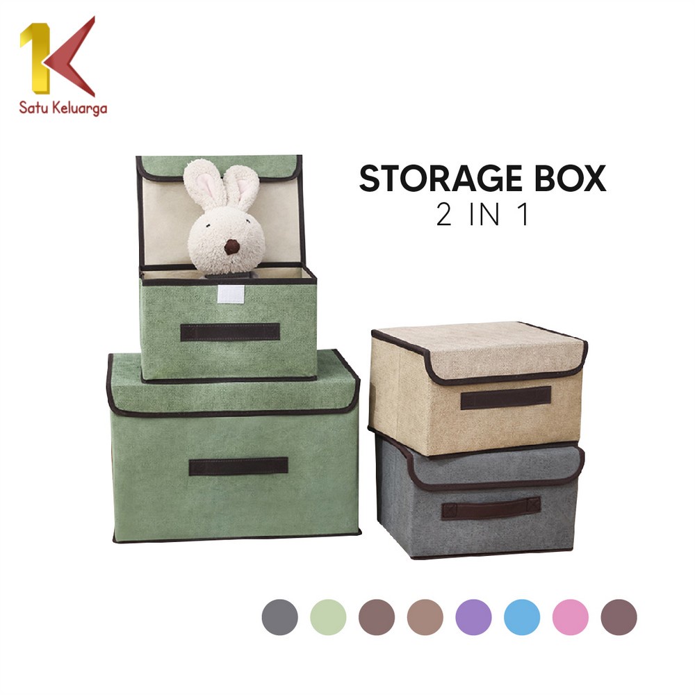 Jual Satu Keluarga Storage Box 2in1 C484 Box Organizer Baju Kotak ...
