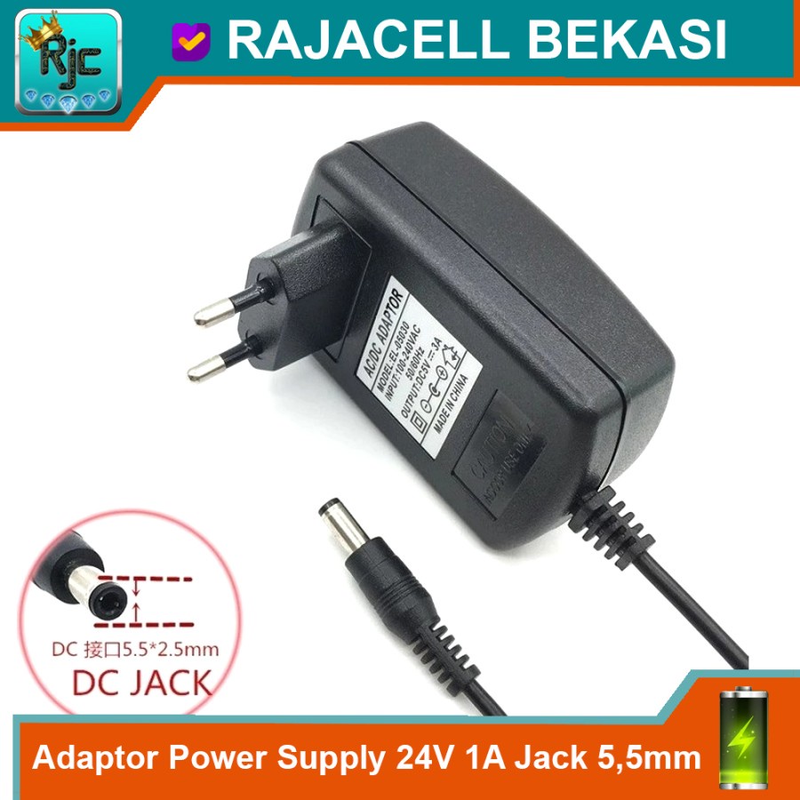 Jual Adaptor 24V 1A 24W Jack DC 5.5mm Power Supply Switching 24V 1 Ampere | Shopee Indonesia