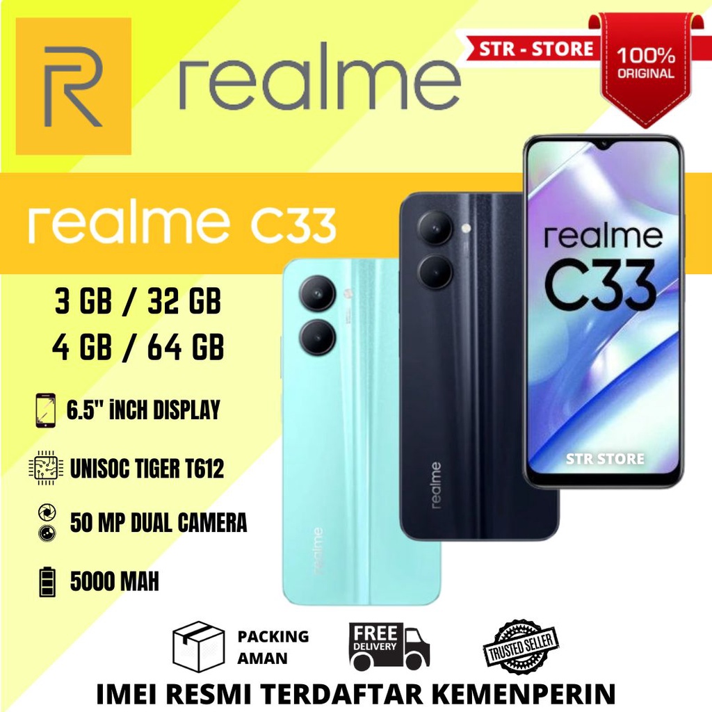 Jual REALME C33 4/128 GB REALME C33 4/64 GB REALME C33 3/32 GB GARANSI ...