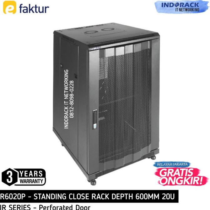 Jual Close Rack Indorack Perforated Door Rak Server 20U Depth 600Mm ...