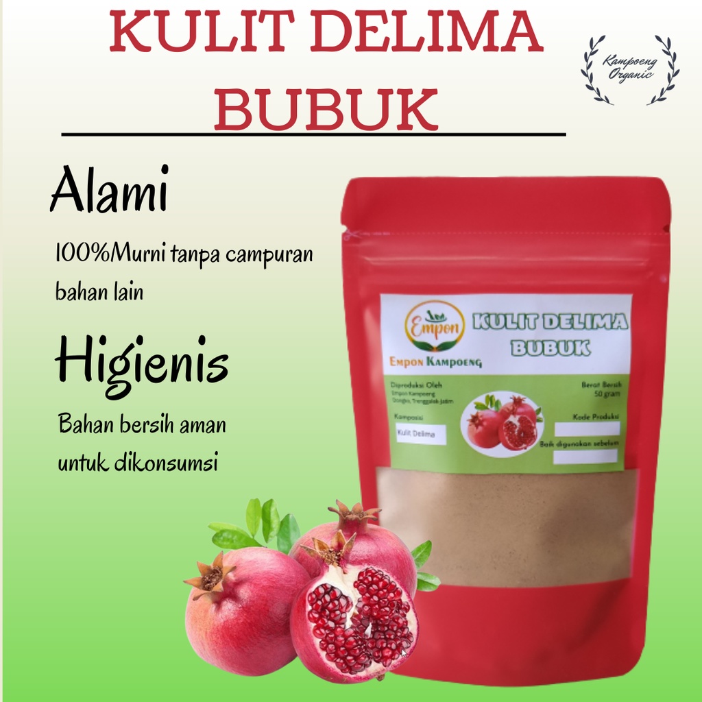 Jual Minuman Herbal Tradisional Kulit Buah Delima Putih Bubuk Kering Pomegranate Granatum Powder ...