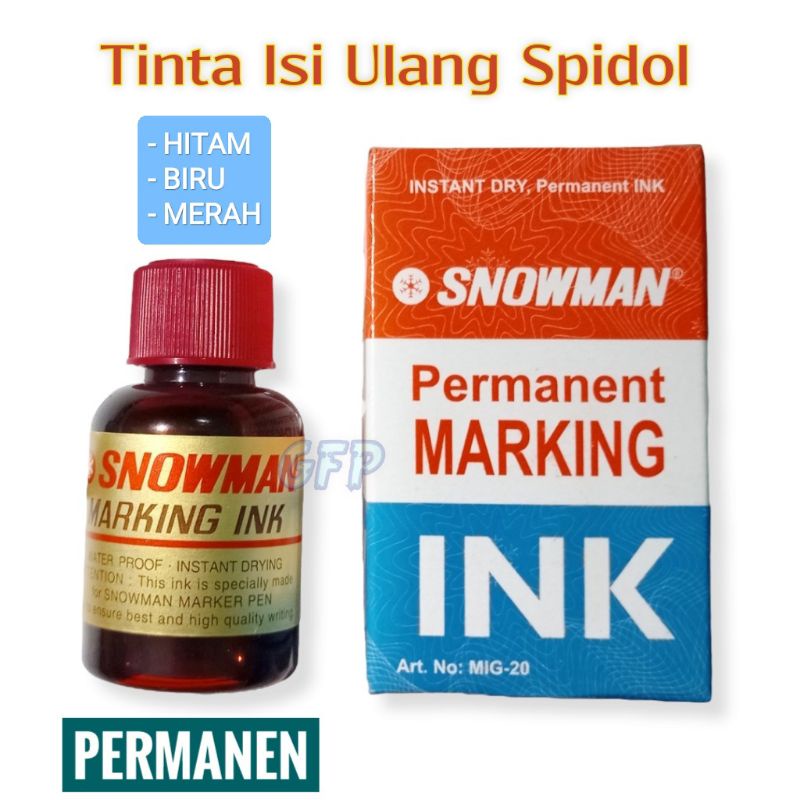 Jual Refill Isi Ulang Spidol Permanen Snowman - Tinta Spidol Permanent ...