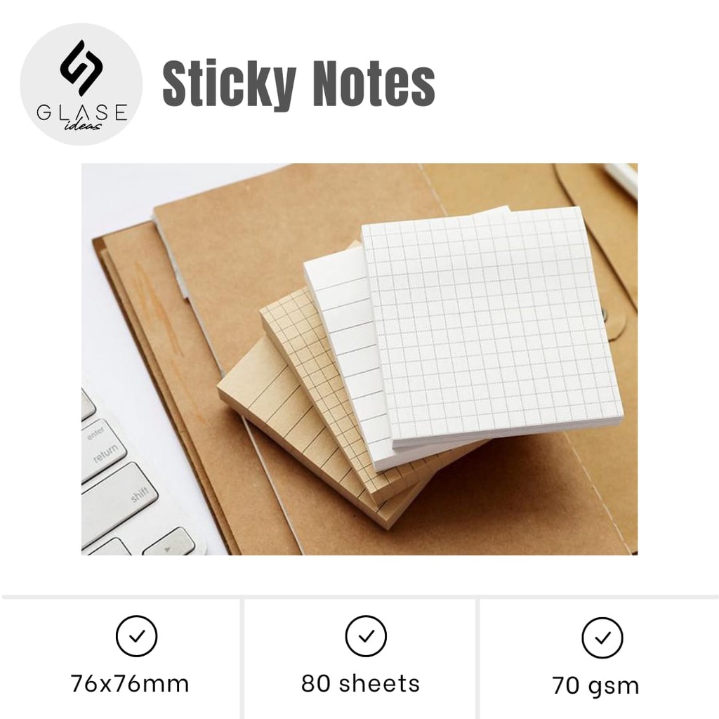 Jual Sticky Notes 76x76mm Isi 80 Lembar post-it memopad korean ...