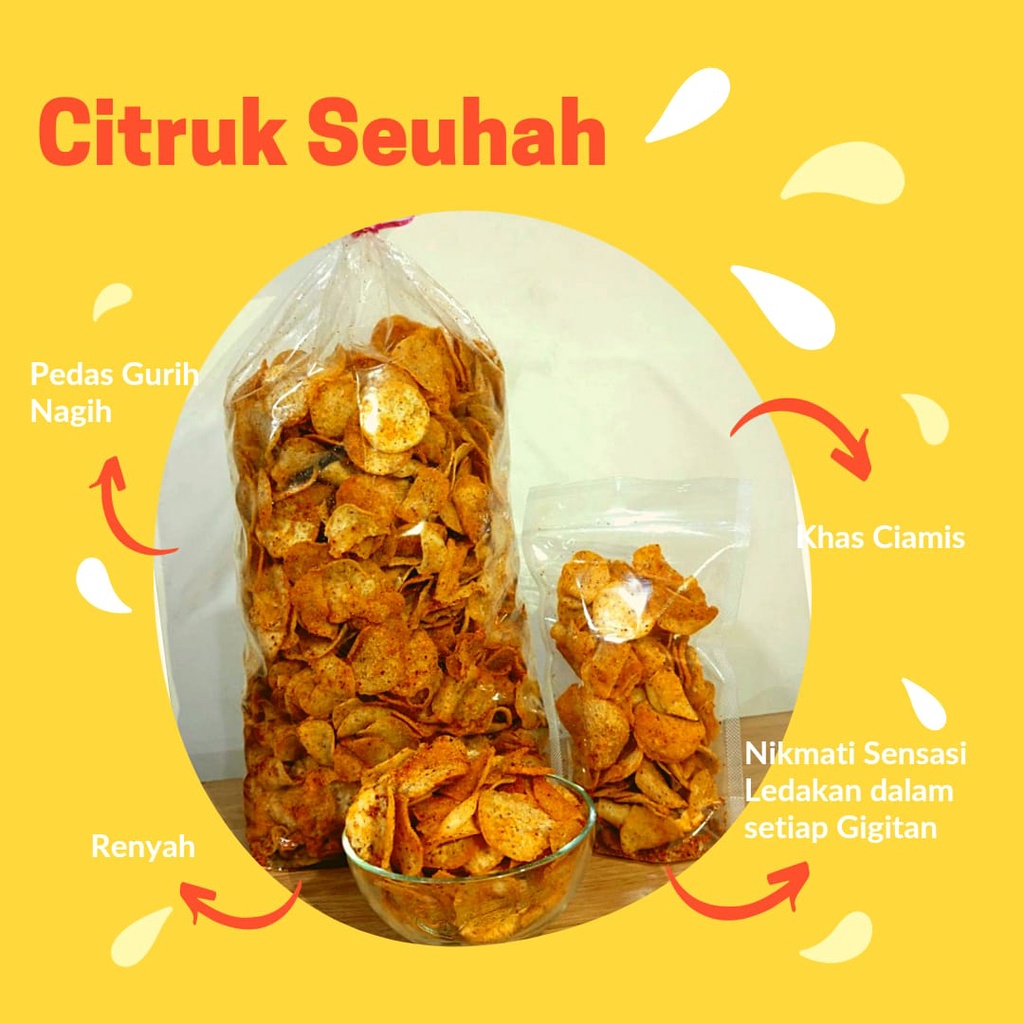 Jual CITRUK SNACK CEMILAN KHAS CIAMIS PEDAS GURIH 1000gr (1kg) | Shopee ...