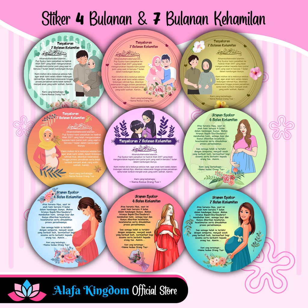 Jual Alafakingdom 23-31 Stiker 4 Bulanan, 7 Bulanan Kehamilan | Stiker ...