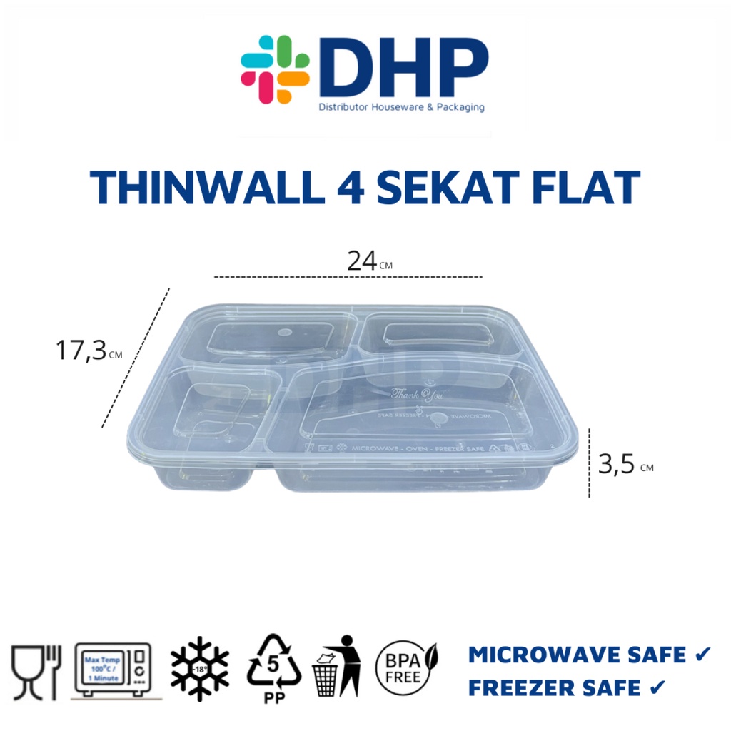 Jual Thinwall Sekat ALL VARIANT Kotak Makan Sekat Plastik Flat Dome Star Food Container Partisi ...