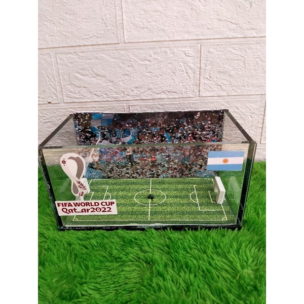 Jual aquarium mini baby chana motif stadion argentina | Shopee Indonesia