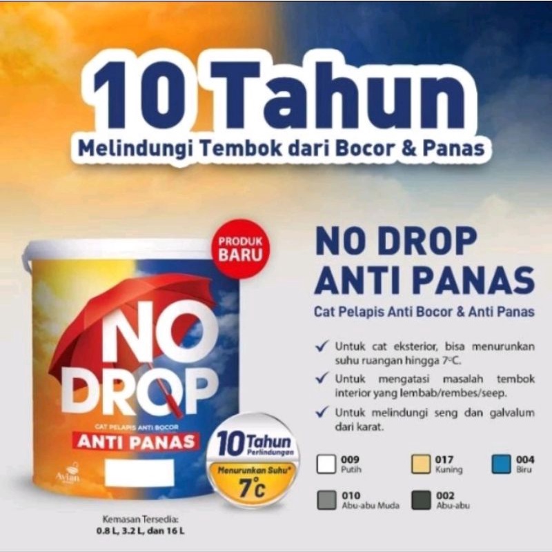 Jual NO DROP ANTI PANAS 1KG 0.8ltr PELAPIS ANTI BOCOR GENTENG SENG ...