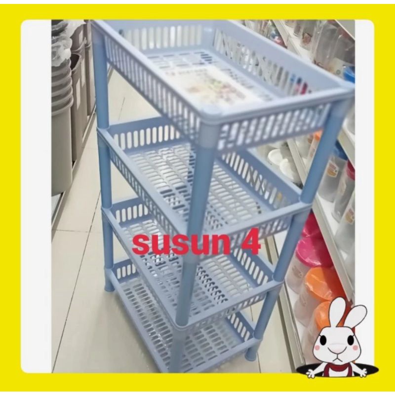 Jual rak plastik serbaguna, besar, susun 4, Basic Home(member of Lion ...