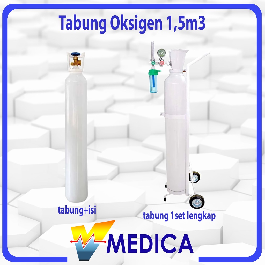 Jual (Reguler) Tabung Oksigen Lengkap 1,5m3 (Siap Pakai) / Tabung ...