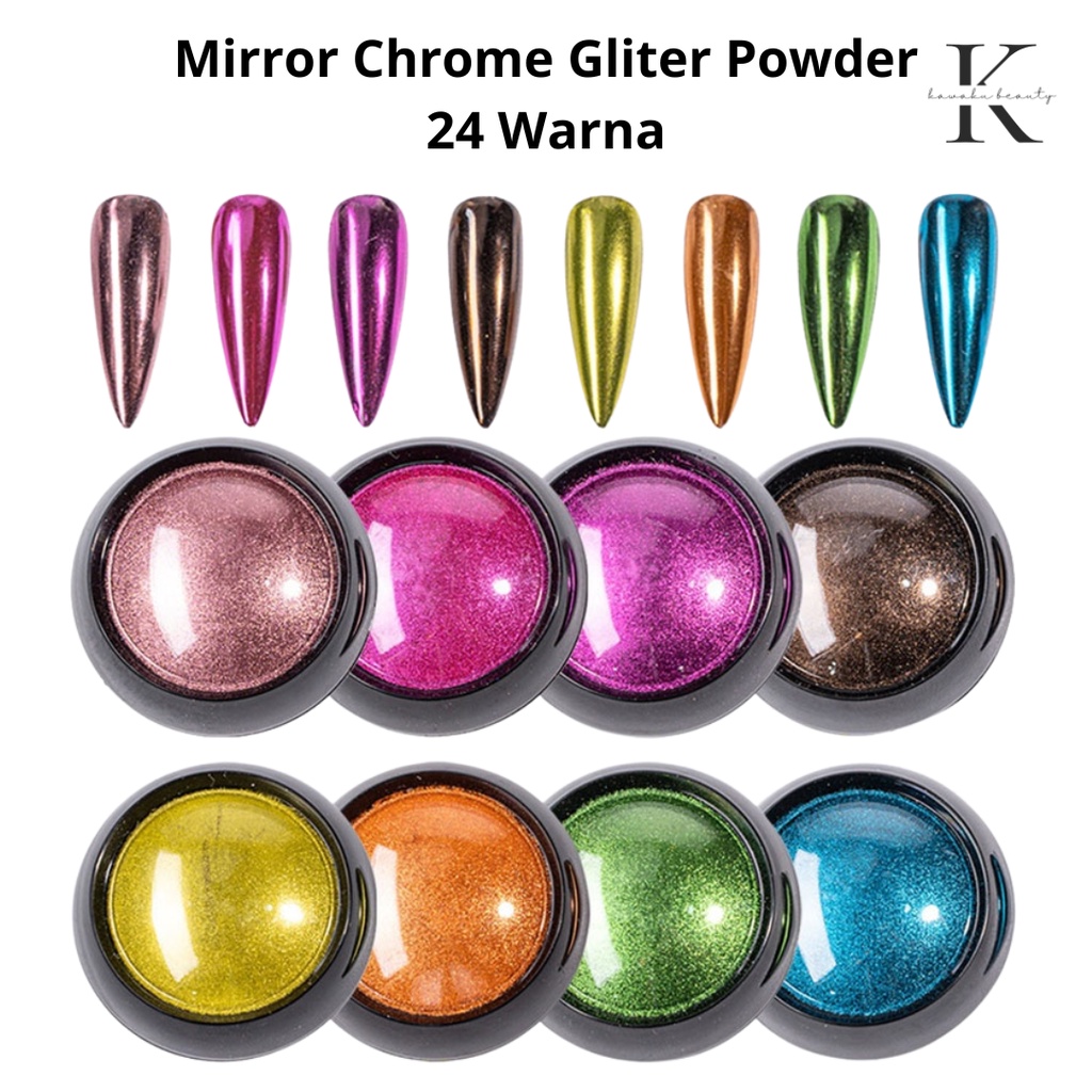 Jual Serbuk Glitter Nail art Mirror Chrome Powder Aksesoris Kuku/ Bubuk Glitter Padat/ Nail Art ...
