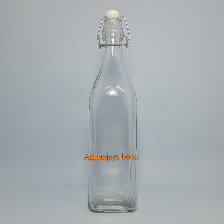 Jual Botol Kaca 1000 Ml Kotak Tutup Fleksibel / Botol Kaca Sirup / Botol Kaca Food / Botol Kaca ...