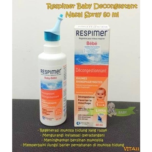 Jual VITA11 RESPIMER BABY DECONGESTANT NASAL SPRAY 60 ML PENYEMPROT ...