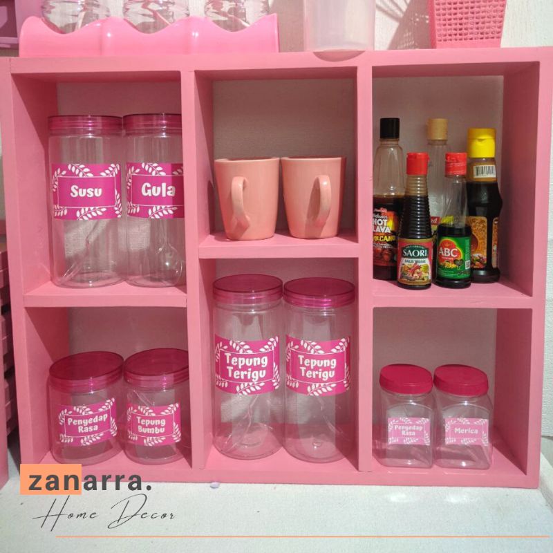 Jual Rak Dapur Serbaguna Pink Tempat Bumbu Dapur Set Rak Gelas Rak ...