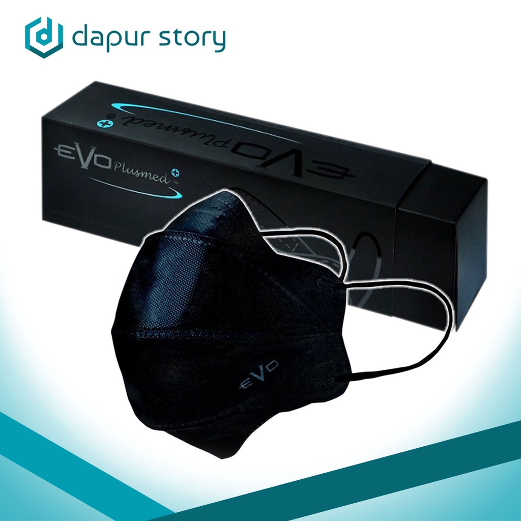 Jual Masker Evo Plusmed 4D Super Black 1 Box Isi 20 Pcs Limited Edition ...