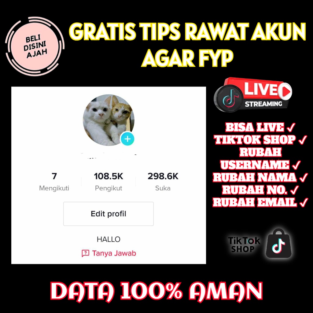 Jual Akun Tt Toktok Tik Resmi Bisa Live Tt SHOP | Shopee Indonesia